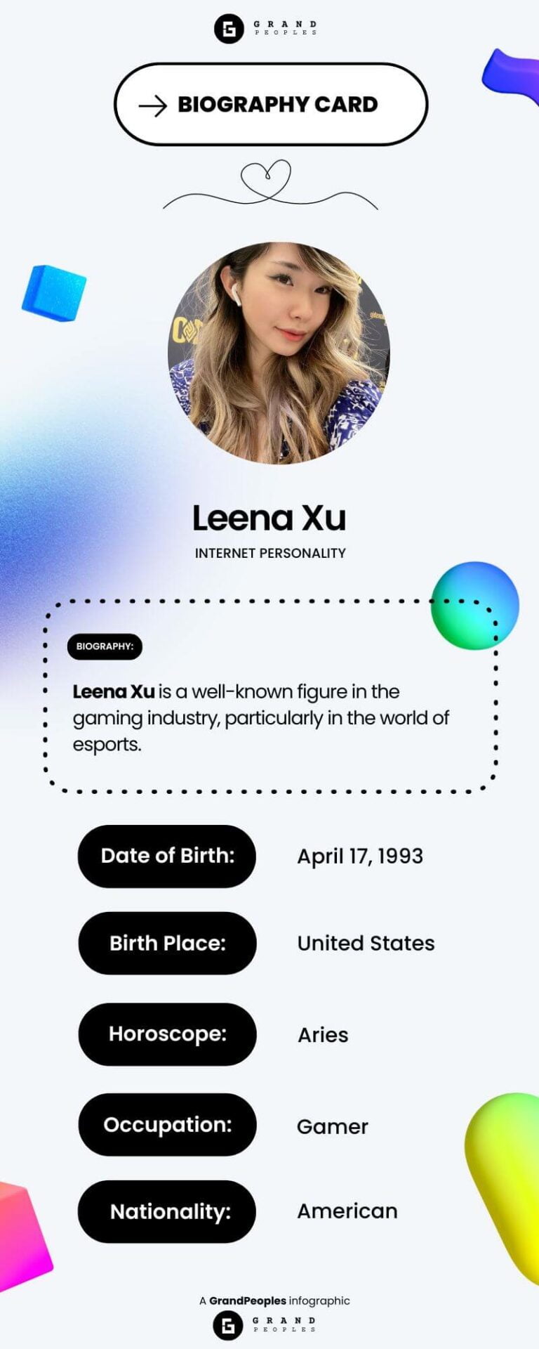 Leena Xu Age, Height, Net Worth, Biography, Wiki, and More - GrandPeoples